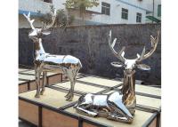 China Life Size Polished Stainless Steel Deer Statue Garden Animal Sculpture Custom for sale