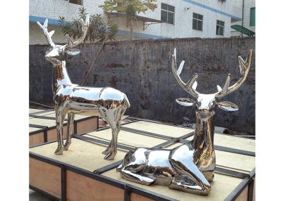 China Life Size Polished Stainless Steel Deer Statue Garden Animal Sculpture Custom for sale