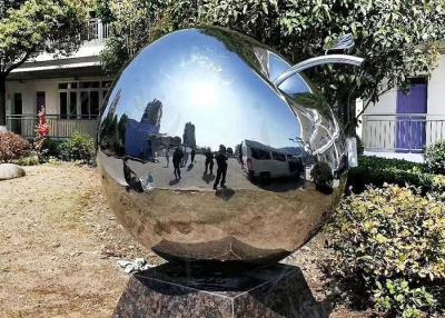 China 80 cm Stainless Steel Apple Sculpture for Outdoor Garden Decoration with Polished Finish for sale