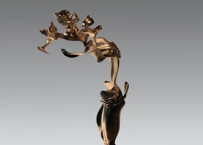 China Modern Stainless Steel Abstract Sculpture Painted Gold for Interior Decor Custom Size for sale