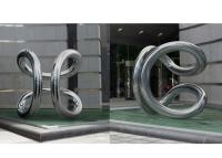 China Large Polished Twist Stainless Steel Entrance Sculpture Custom Size Urban Landscape for sale
