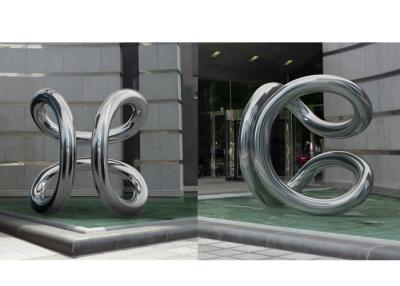 China Large Polished Twist Stainless Steel Entrance Sculpture Custom Size Urban Landscape for sale