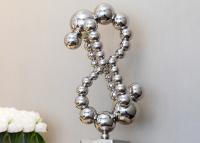 China Polished Stainless Steel 316 Abstract Sculpture 100cm H Urban Landscape Balls Ring for sale