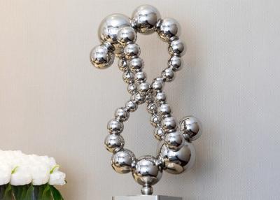 China Polished Stainless Steel 316 Abstract Sculpture 100cm H Urban Landscape Balls Ring for sale
