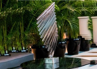 China Stainless Steel Tube Art Sculpture 50cm Mirror Polished Home Decor for sale