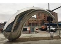 China Large Stainless Steel Outdoor Sculpture Polished Mirror Finish Custom Size Urban Landscape Decoration for sale
