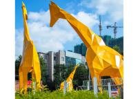 China Giant Stainless Steel Painted Giraffe Sculpture Custom Size for Urban Landscape for sale