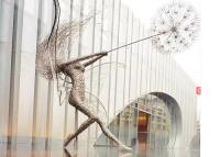 China Stainless Steel Fairy Sculpture 200cm Outdoor Decorative Wire Art Dancer for sale