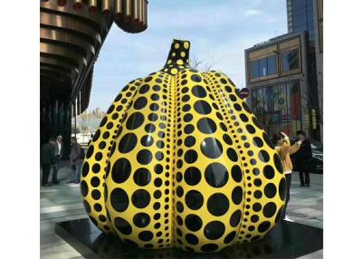 China Giant Stainless Steel Outdoor Painted Pumpkin Sculpture Custom Size Urban Landscape Decoration for sale