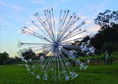 China Stainless Steel Dandelion Sculpture 200cm Outdoor Garden Art Decoration for sale
