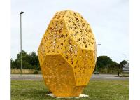China Large Yellow Painted Stainless Steel Outdoor Public Sculpture Custom Size for sale