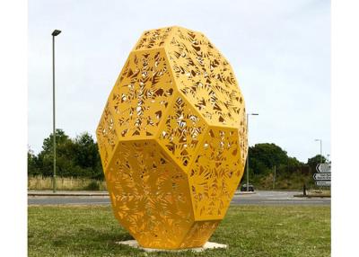 China Large Yellow Painted Stainless Steel Outdoor Public Sculpture Custom Size for sale