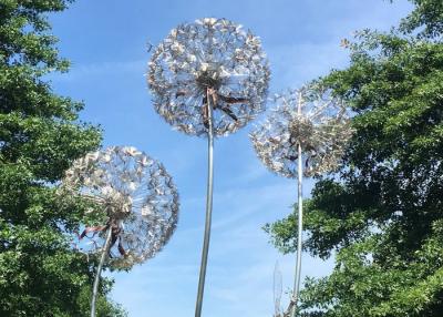China Stainless Steel Dandelion Sculpture 500cm Height Outdoor Decoration for sale