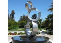 China 316L Stainless Steel Garden Water Fountain Sculpture - 300cm Height with Custom Triple C Design for Outdoor Decoration for sale