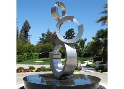 China 316L Stainless Steel Garden Water Fountain Sculpture - 300cm Height with Custom Triple C Design for Outdoor Decoration for sale