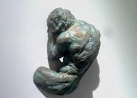 China Life Size Wall Art Decor Patina Cast Bronze Man Statue for sale