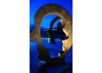 China Large Corten Steel Garden Face Art Sculpture Outdoor Rusty Finish Custom Size for sale