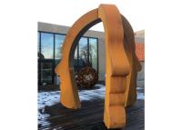 China Large Corten Steel Face Sculpture 3 Faces Outdoor Garden Art Decorative for sale