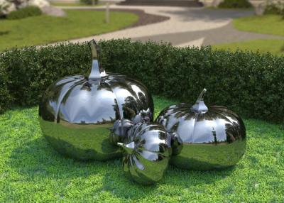China Custom Stainless Steel Pumpkin Sculpture 80cm Height Outdoor Garden Decoration for sale