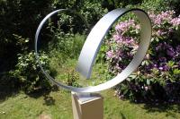 China Custom Size Brushed Stainless Steel Garden Sculpture Modern Art Outdoor Decor for sale