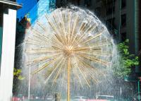 China Stainless Steel Dandelion Fountain Outdoor Waterfall Sculpture Custom Size Titanium Coated for sale