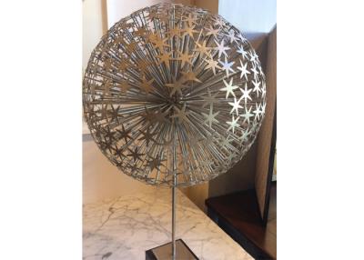 China Custom Stainless Steel Dandelion Ball Sculpture Modern Art Outdoor Decor 1pc for sale