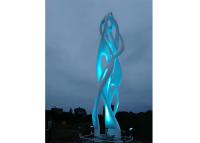 China Large Stainless Steel City Outdoor Lighting Sculpture Custom Size Matt Finish for sale
