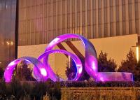 China Large Stainless Steel Outdoor Lights Sculpture Custom Size City Landmark Decoration for sale