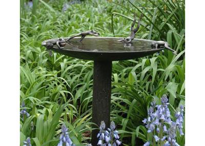 China Antique Bronze Casting Frog Bath Bowl Garden Sculpture Custom Size Outdoor Decor for sale