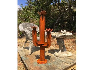 China Modern Corten Steel Cactus Sculpture 200cm Outdoor Garden Art Decoration for sale