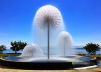 China 2M High Brushed Stainless Steel 316L Dandelion Fountain - Outdoor Waterfall Feature for Public Spaces for sale