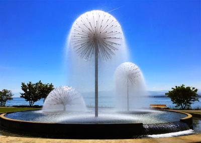 China 2M High Brushed Stainless Steel 316L Dandelion Fountain - Outdoor Waterfall Feature for Public Spaces for sale