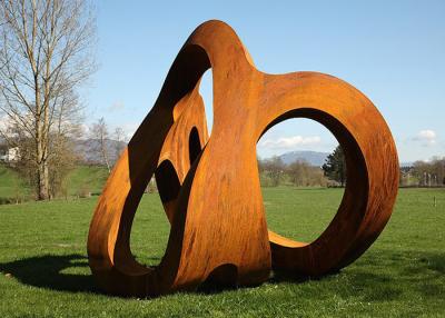 China Large Rusty Corten Steel Garden Landscape Sculpture Custom Size Outdoor Decoration for sale
