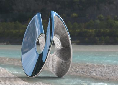 China Mirror Polished Stainless Steel 316 Sculpture Wheel 100cm Outdoor Decoration for sale