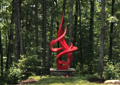 China Large Red Painted Stainless Steel Flame Sculpture - Custom Outdoor Landscape Art with 35-Day Delivery for sale