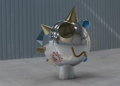 China Mirror Polished 316 Stainless Steel Art Sculpture 100cm High Custom Design for sale