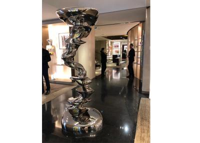 China Mirror Polished Stainless Steel 316 Swirl Sculpture 100cm Outdoor Decoration for sale