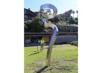 China Matt Stainless Steel Dancer Sculpture 250cm Height Outdoor Decoration for sale