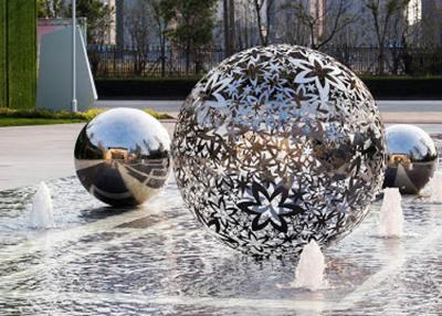 China 100cm 316 Stainless Steel Water Fountain Ball Sculpture Mirror Polished for sale