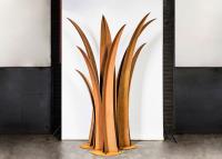 China 2.8m Corten Steel Reed Sculpture Garden Decoration Rusty Finish Outdoor Art for sale