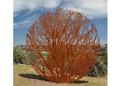 China Laser Cut Corten Steel Tree Garden Sculpture - Rusty Finish, Custom Sizes, 25 Day Delivery for sale