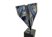 China 316L Stainless Steel Plane Sculpture 200cm Height Polished Garden Art for sale