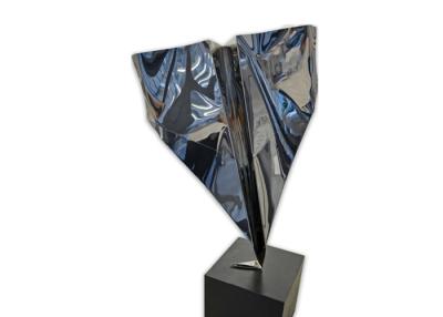 China 316L Stainless Steel Plane Sculpture 200cm Height Polished Garden Art for sale