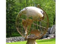 China Customizable Antique Brass World Globe Statue for Outdoor Gardens - Brass Construction with 35-Day Delivery for sale