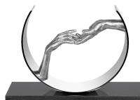 China 150cm Height Stainless Steel Love Sculpture With Granite Base for sale