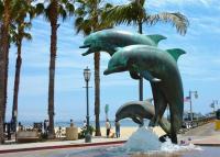 China 300cm High Patina Bronze Dolphin Sculpture for Outdoor Landscape Decor for sale