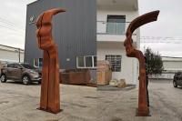 China 3m Corten Steel Rustic Metal Face Sculpture for Garden Decor Custom Size for sale