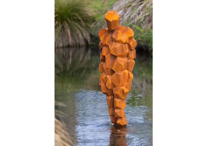 China 200cm Life Size Corten Steel Man Sculpture - Outdoor Rusty Finish Garden Art Decor for sale