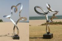 China 120cm Polished 316 Stainless Steel Abstract Art Sculpture for Outdoor Decor for sale