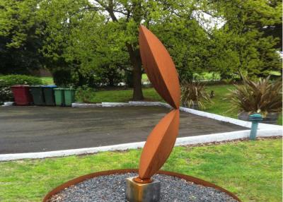 China Rusty Corten Steel Metal Cactus Sculpture Custom Size Garden Decoration for sale